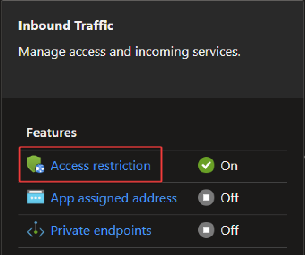 Block an IP address on Azure App Service